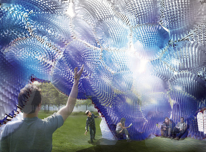 Gallery of New York Firm Designs 'Cloud' of Recycled Plastic Bottles - 3