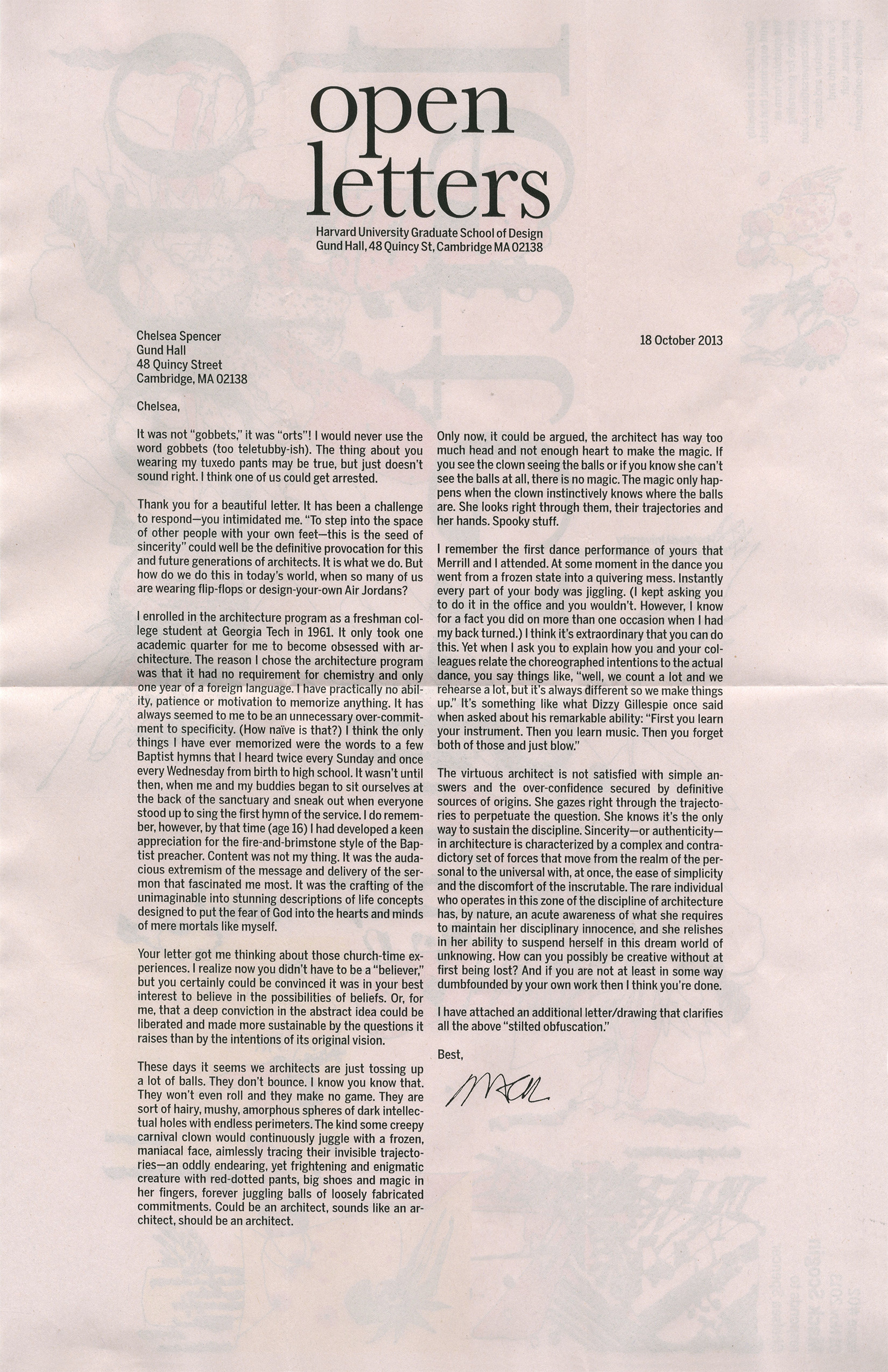 Gallery of Open Letters / Harvard Graduate School of Design - 1