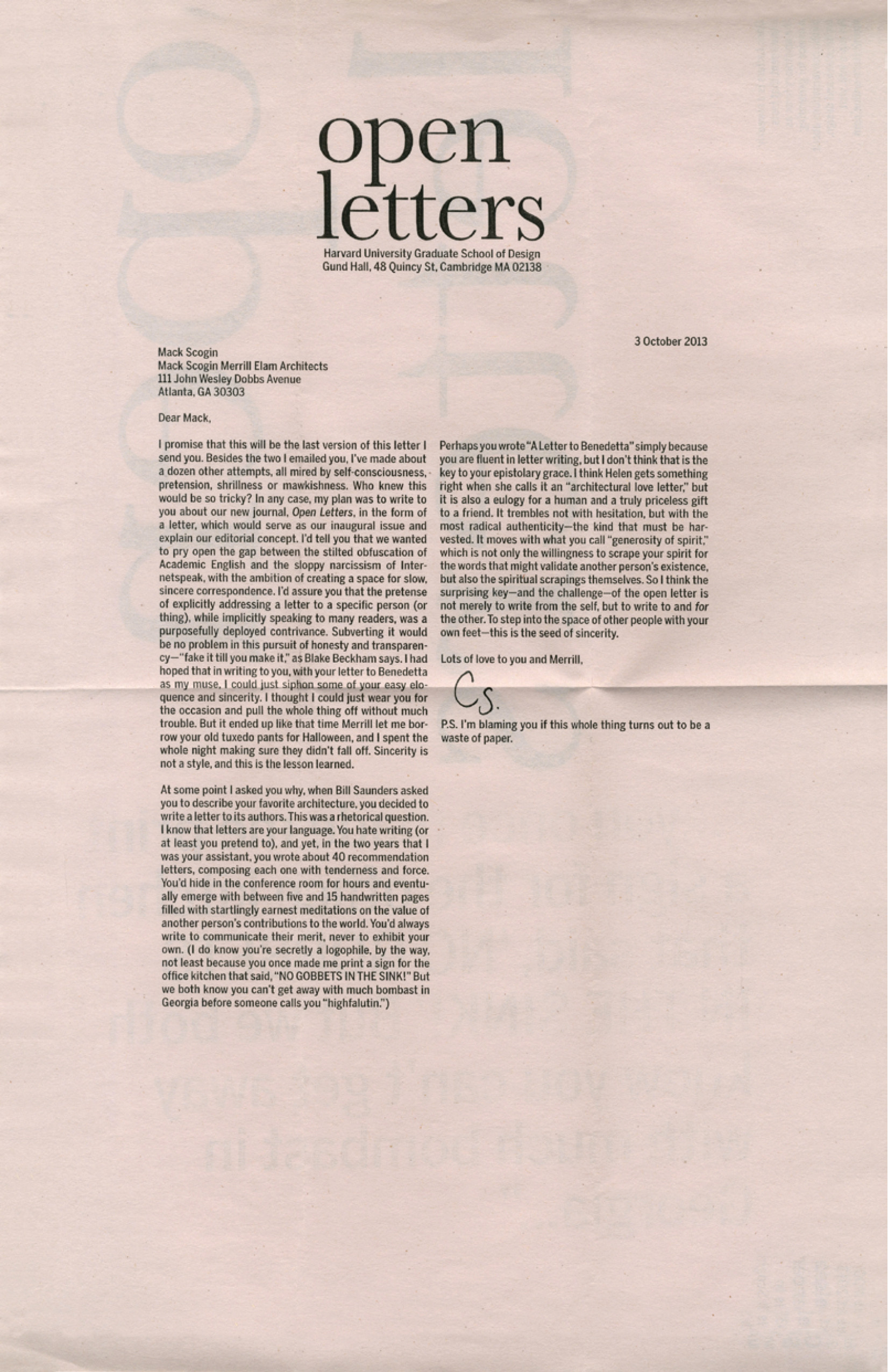 Gallery of Open Letters / Harvard Graduate School of Design - 2