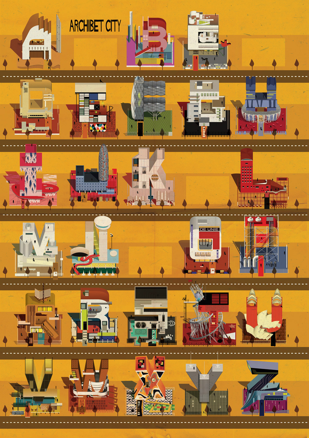 Archibet: An Illustrated Alphabet of Architecture | ArchDaily