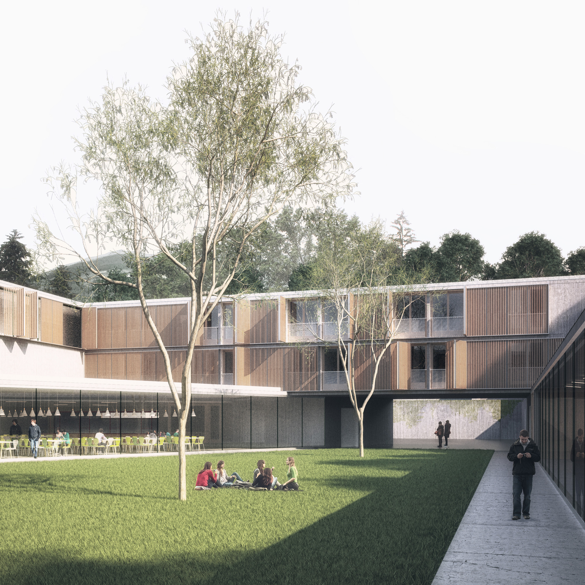 Gallery of AM3's Prize-Winning Boarding School to Open Onto Mount ...