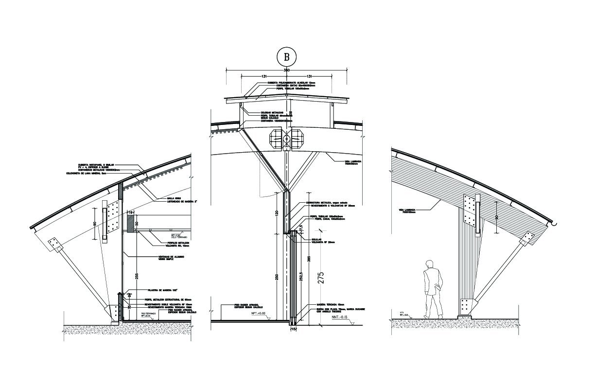 Galería de Cubiertas: detalles y cortes constructivos - 7