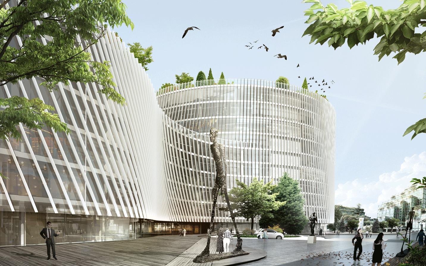 BIG + sanProgetto trabaja con celosías y formas curvas para la fachada ...