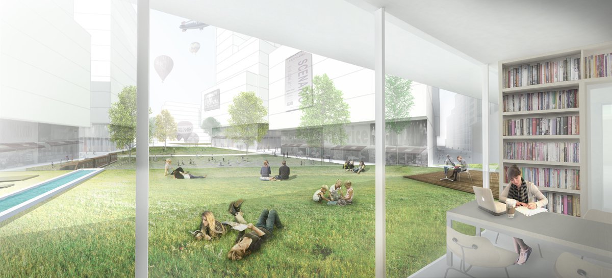 Gallery of Green Square Library & Plaza Design Competition Entry ...