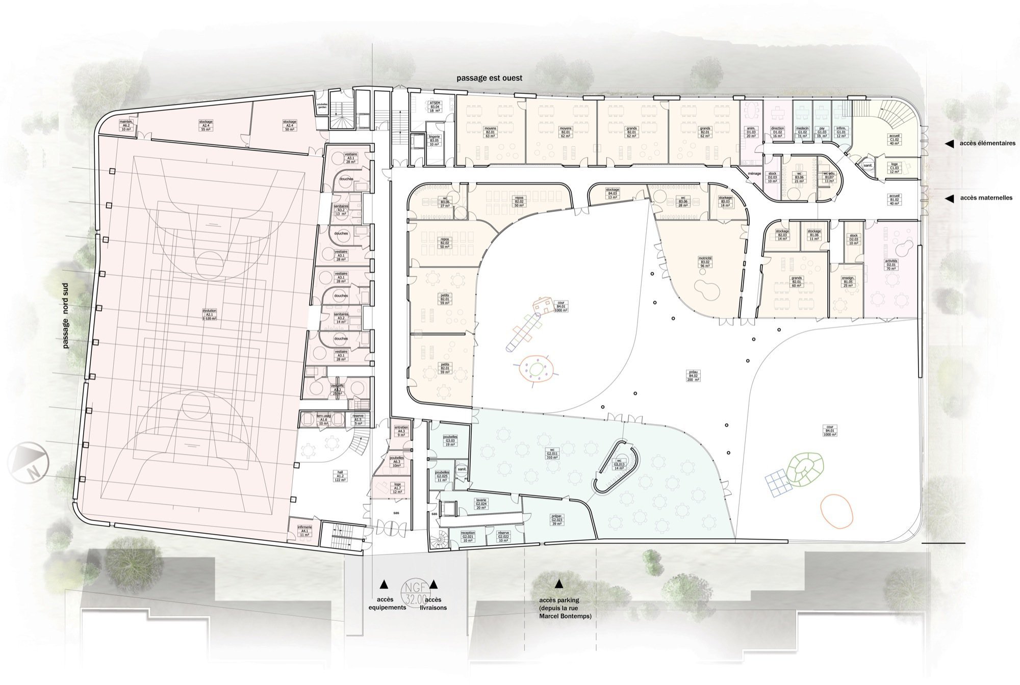 Primary School & Sport Hall / Chartier-Dalix architects | ArchDaily
