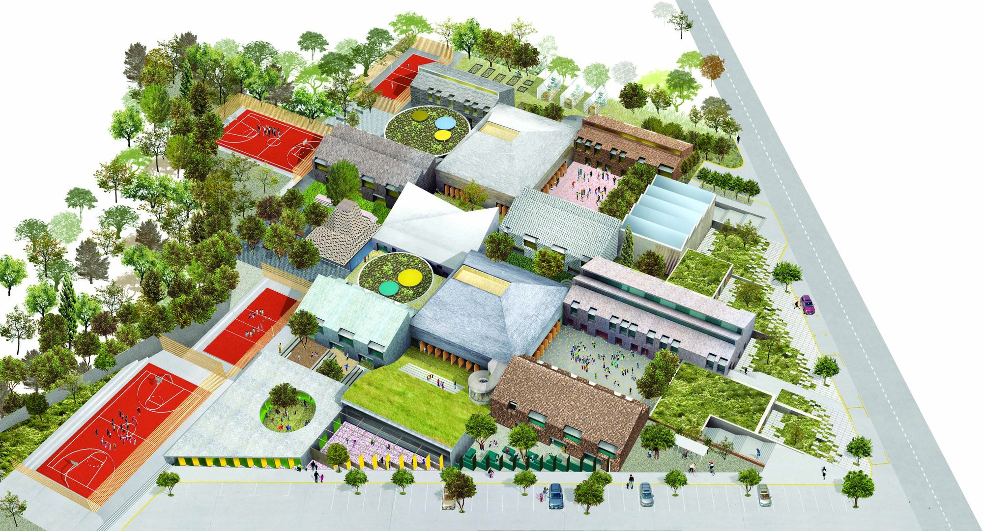 Gallery of 'Mosaic' Innovative, Bioclimatic, European School Complex ...