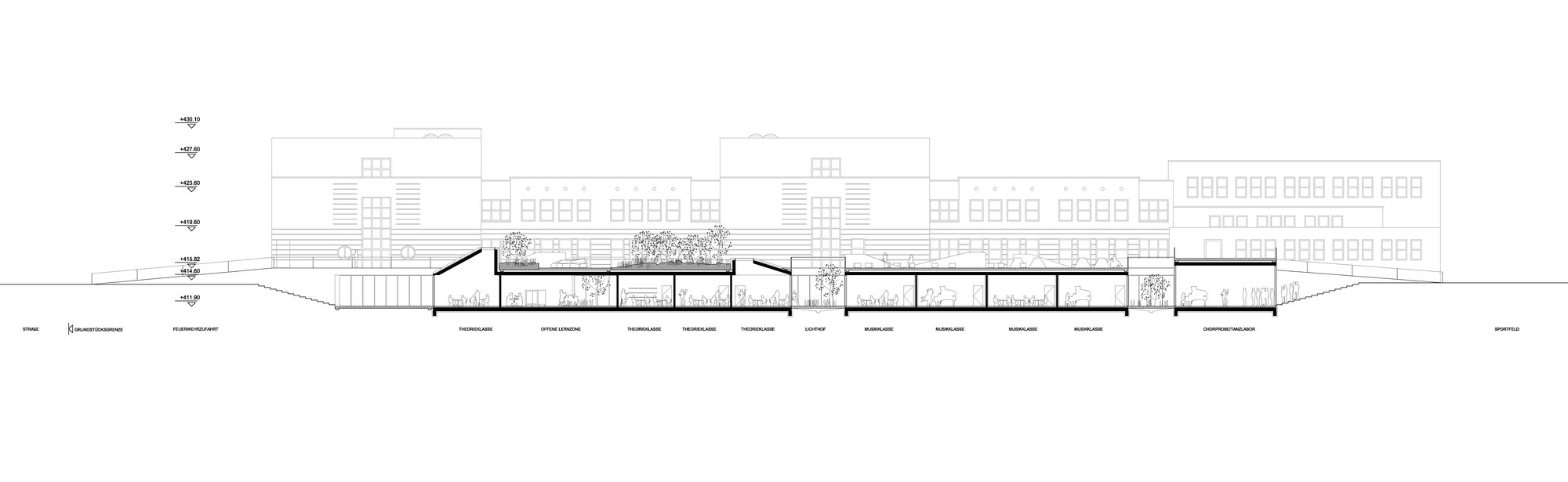 Gallery of Music Gymnasium Salzburg Proposal / LETH & GORI - 4