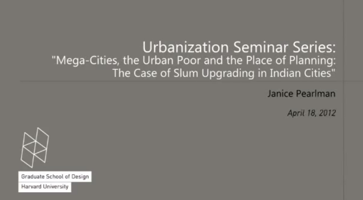 Gallery of Lecture: Mega-Cities, Urban Poverty and Planning / Janice E ...
