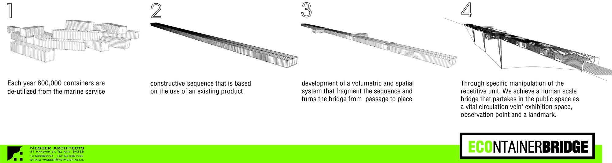 Econtainer Bridge Competition Winning Proposal / Yoav Messer Architects ...