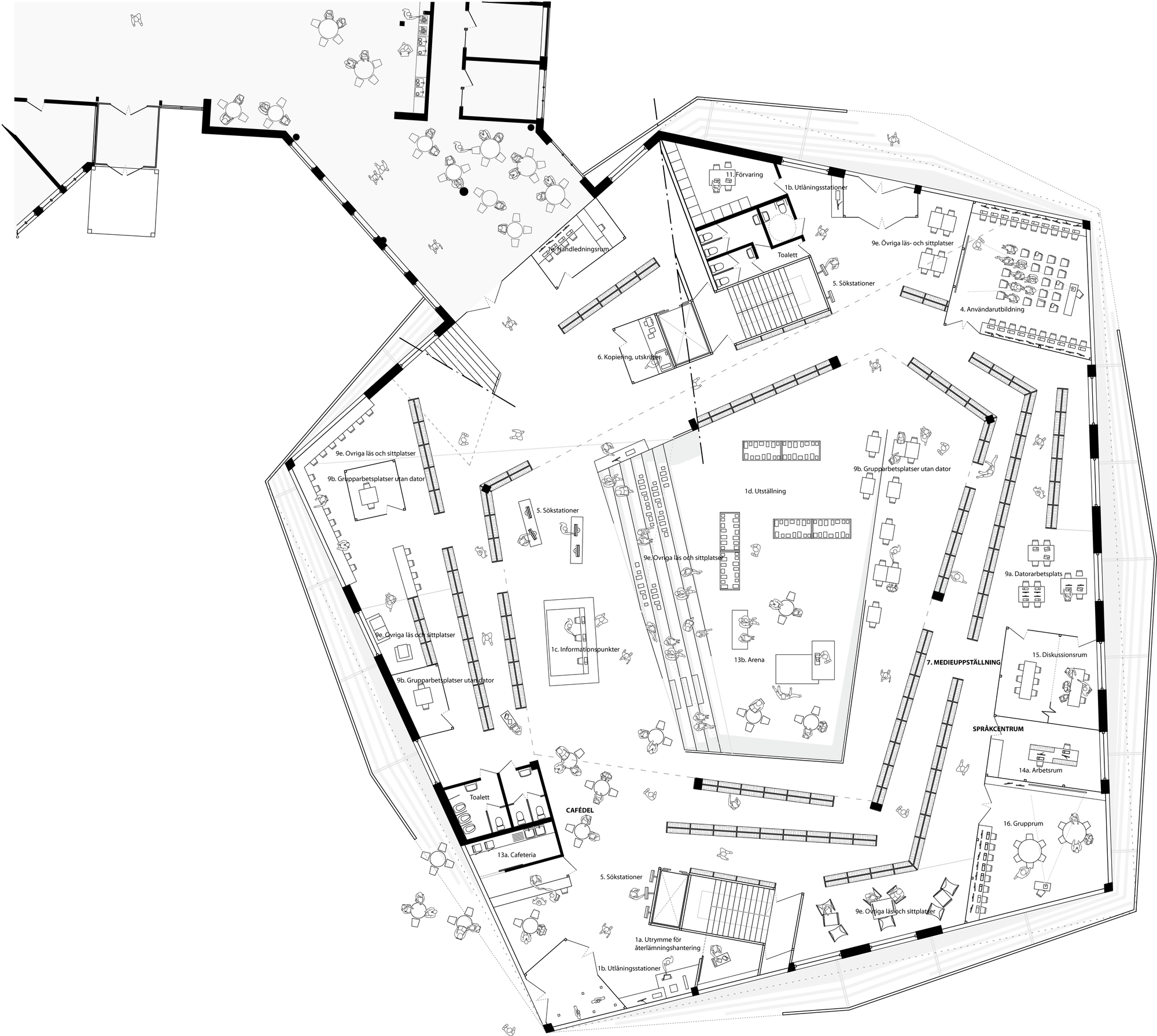 Gallery of ADEPT wins Dalarna Library competition - 1
