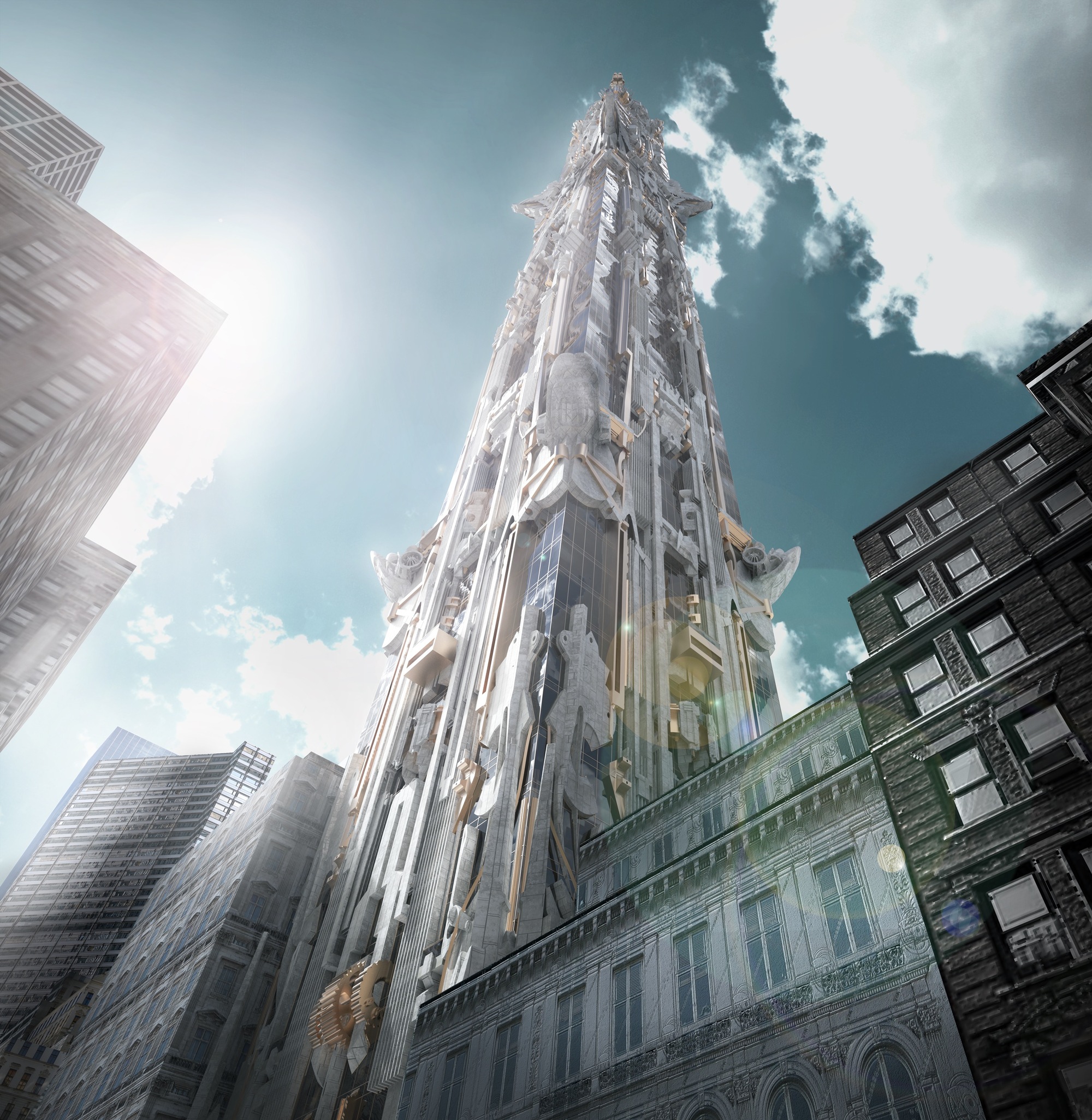 Gallery of Mark Foster Gage's Manhattan Skyscraper Takes Gothic ...