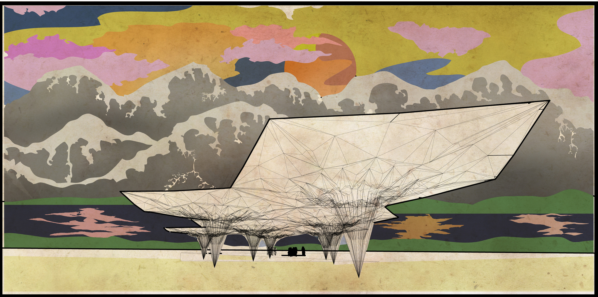 Gallery of Origami Pavilion Creates Shelter with 8 Folded Aluminum ...