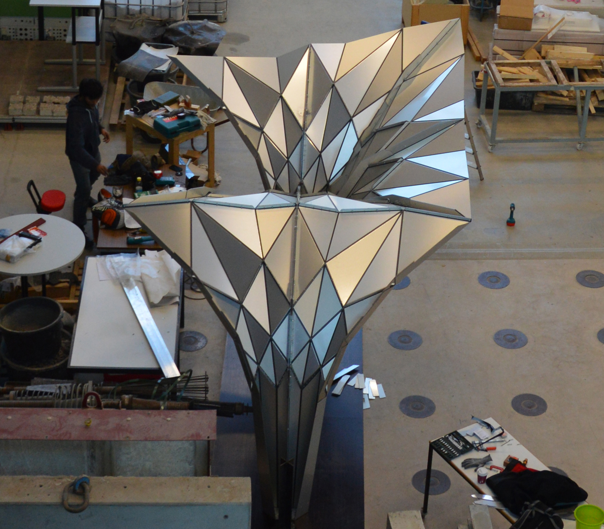 Gallery of Origami Pavilion Creates Shelter with 8 Folded Aluminum ...