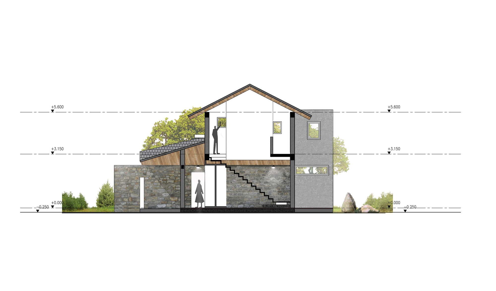 Galería de Casa con techo plegado / TOOB STUDIO - 25