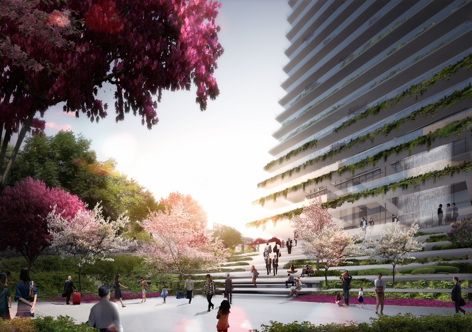 Gallery of Ingenhoven Architects Reveal Plans for Green Towers in Tokyo - 3