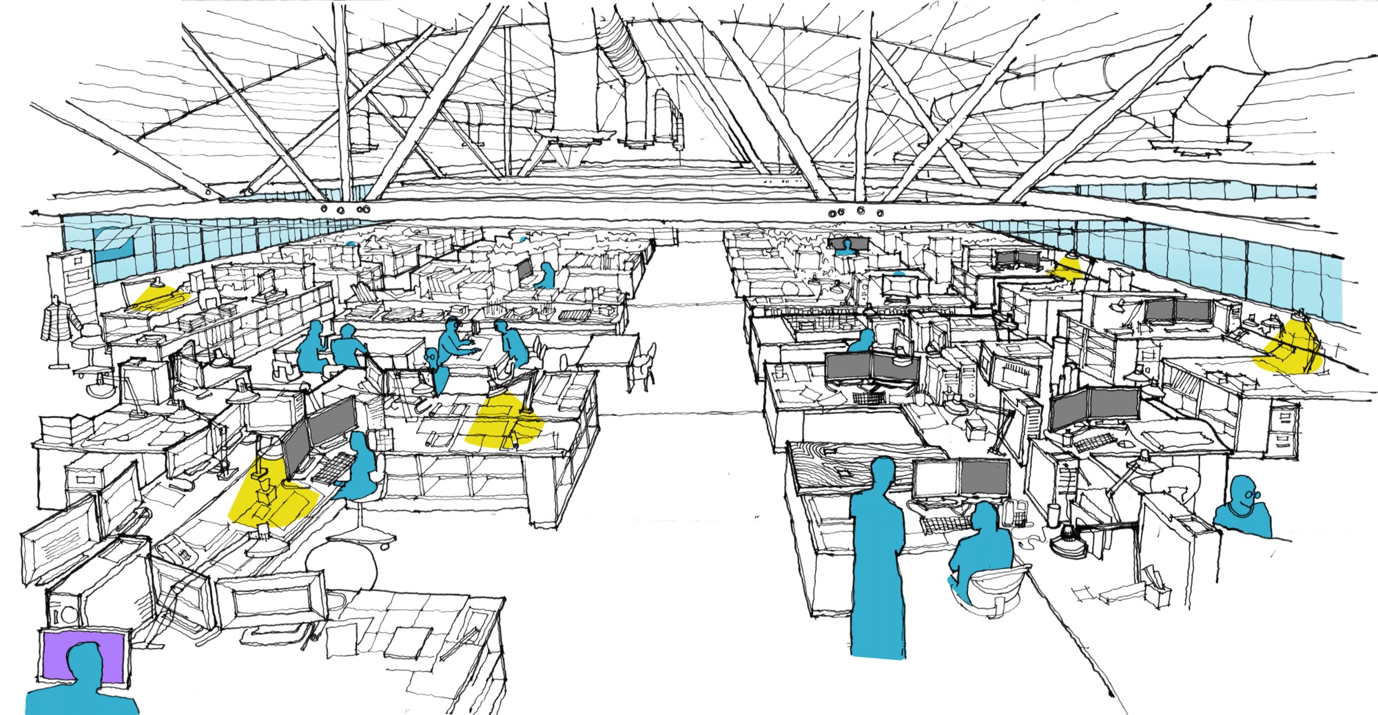 Gallery of 42 Sketches, Drawings and Diagrams of Desks and Architecture ...