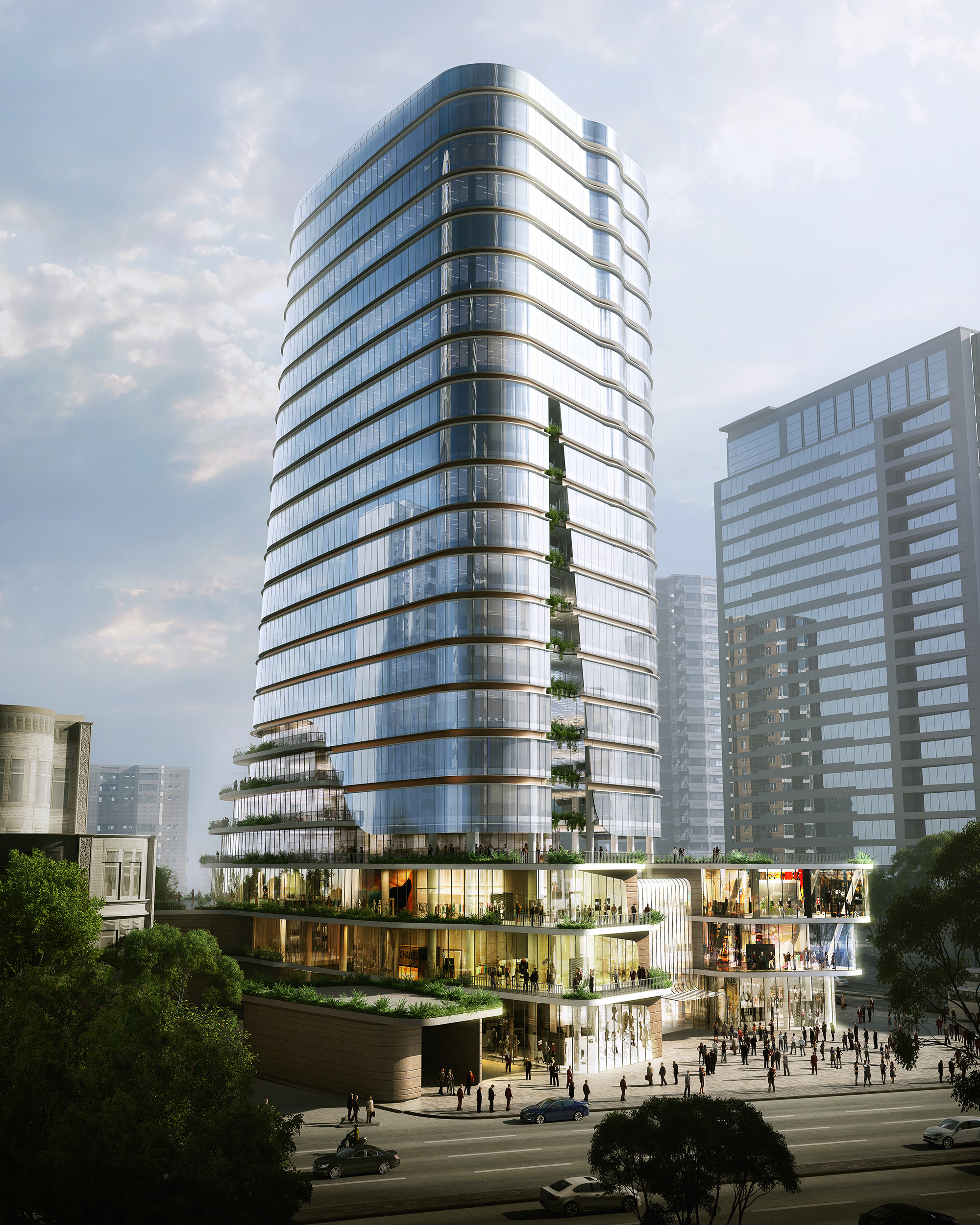 Gallery of Aedas' "Cloud on Terrace" Will Bring Vertical Public Space ...
