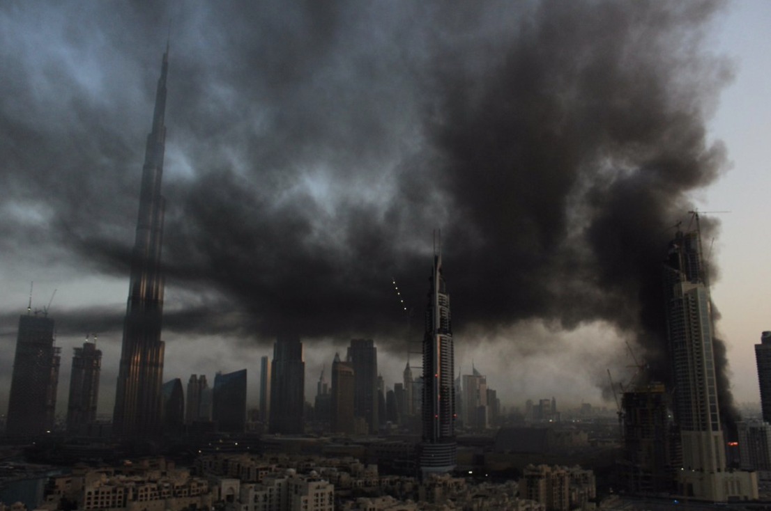 Dramatic Fire Breaks Out Near Burj Khalifa the World's Tallest Building ...