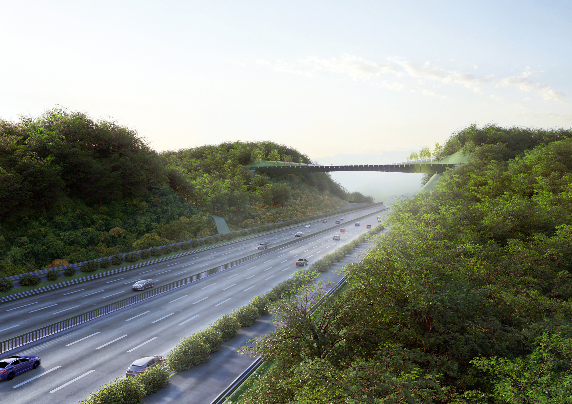 Gallery of Eco Bridge Design Winner Creates an Undulating Mountainside ...