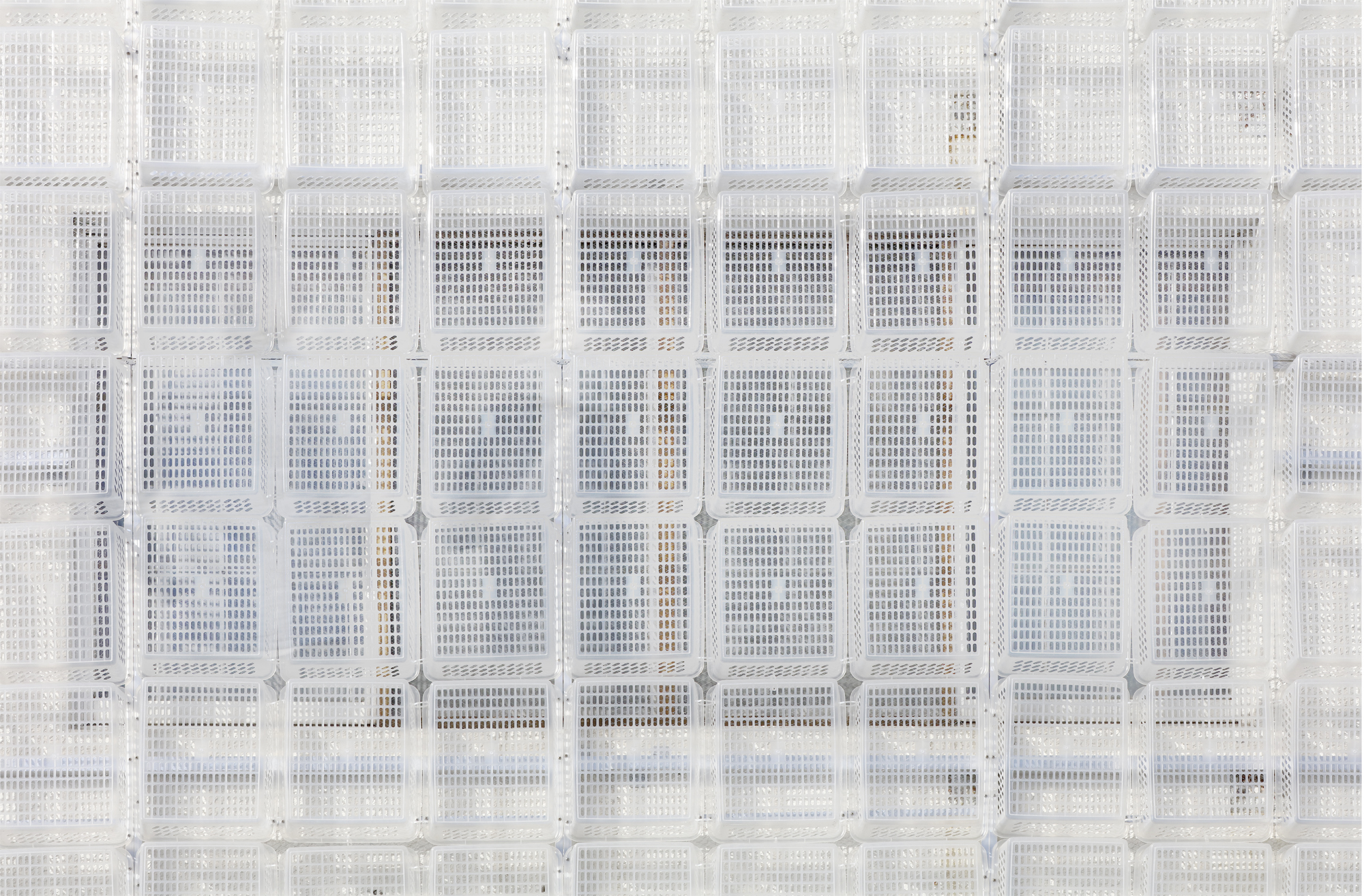 Gallery of 1,500 Semi-Transparent Plastic Baskets Form a Lightweight ...