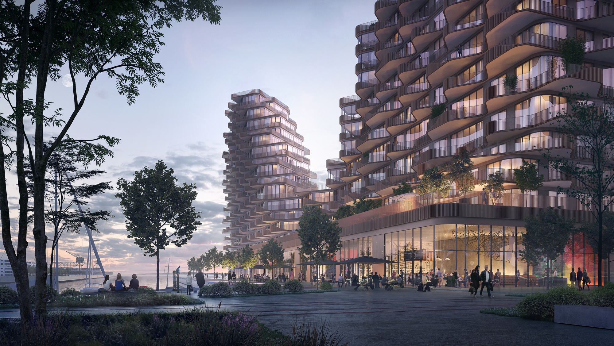 Waves at Bayside / 3XN | ArchDaily
