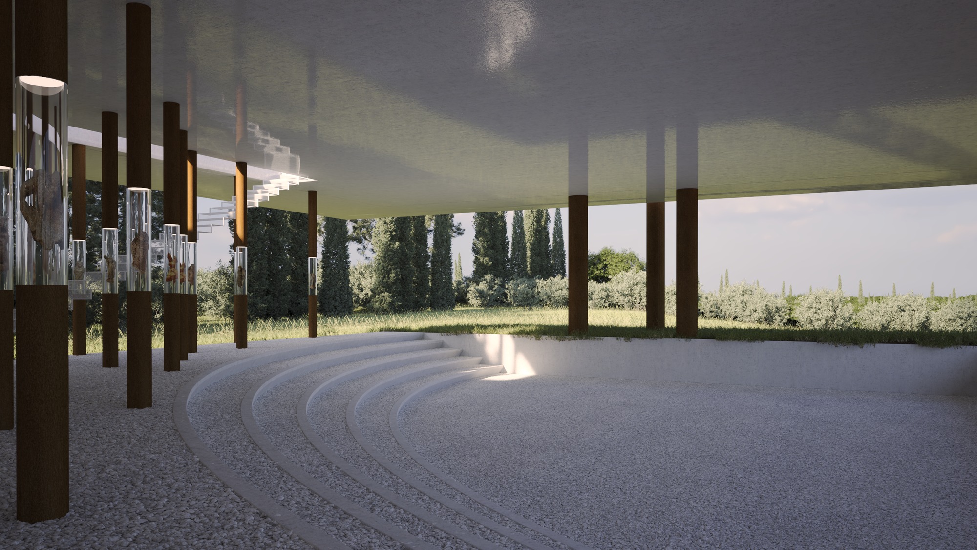 Gallery of Museum Proposal Displays Floating Figurines in Corten ...
