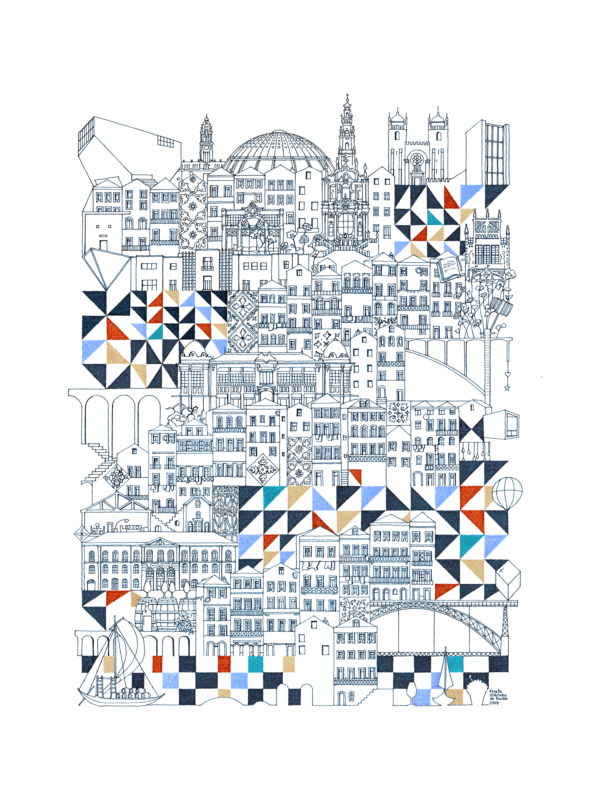 Cities Intricately Captured in Thin Line Illustrations | ArchDaily