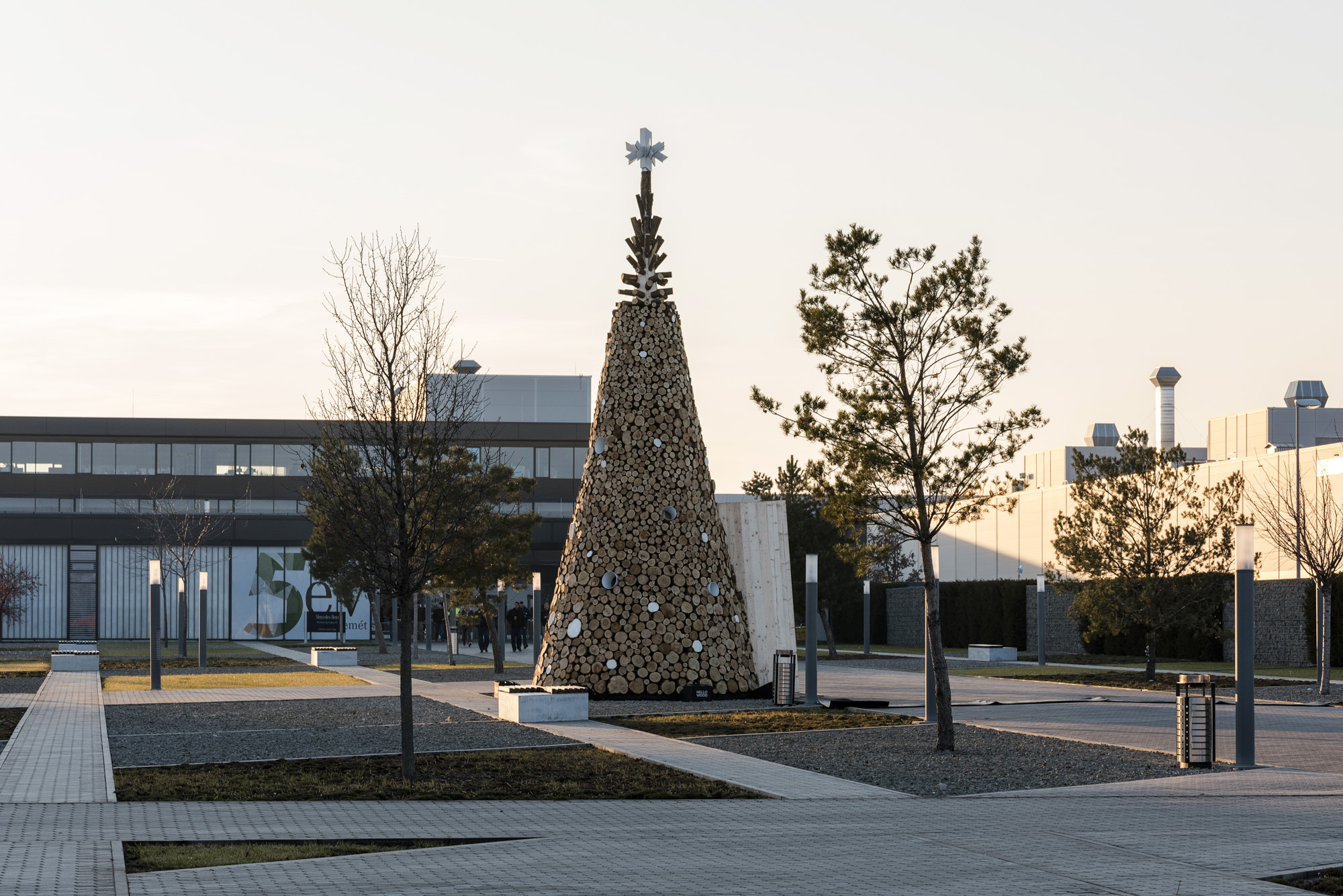 Gallery of Hello Wood Builds 5 Wooden Christmas Trees in Cities ...