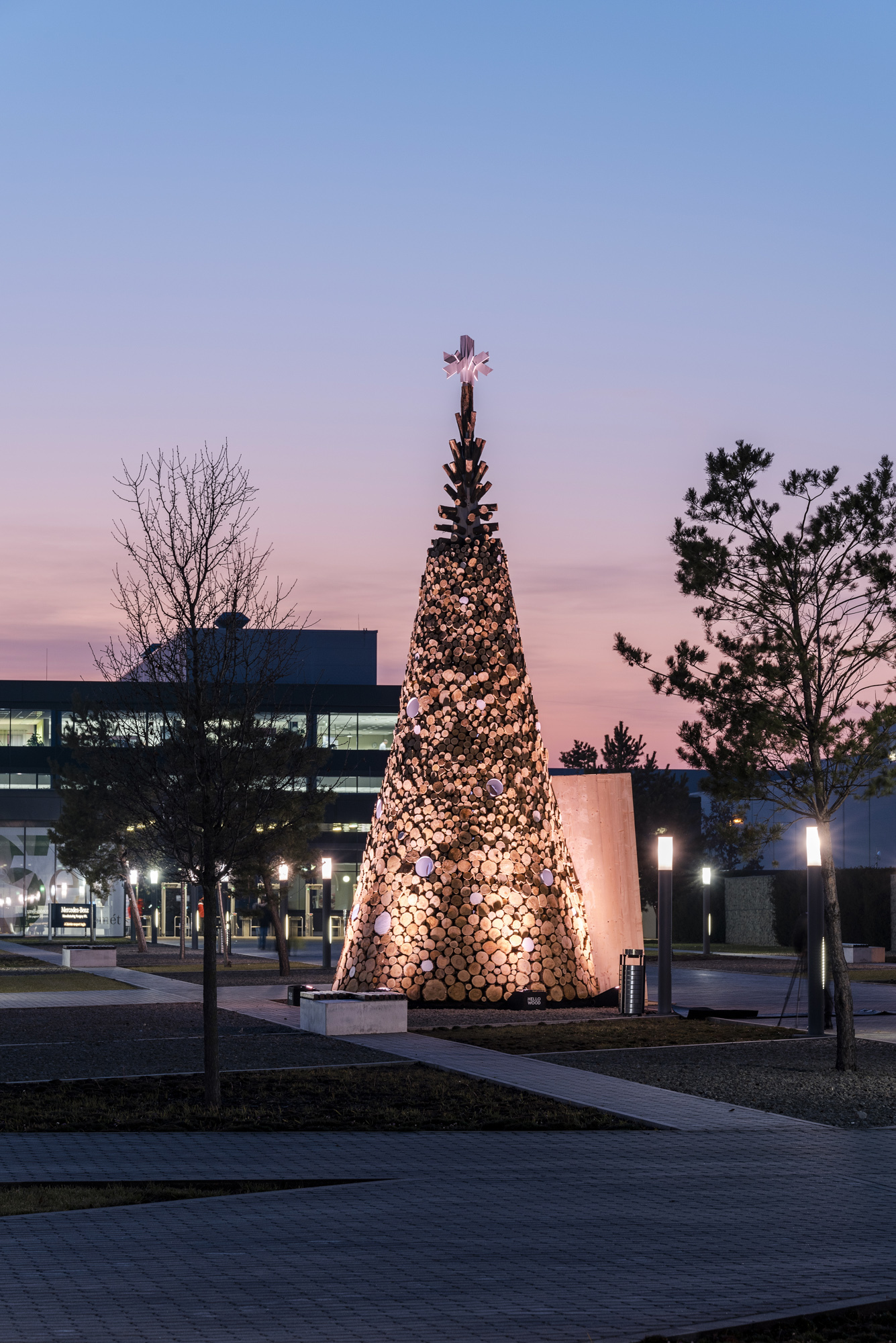 Gallery of Hello Wood Builds 5 Wooden Christmas Trees in Cities ...