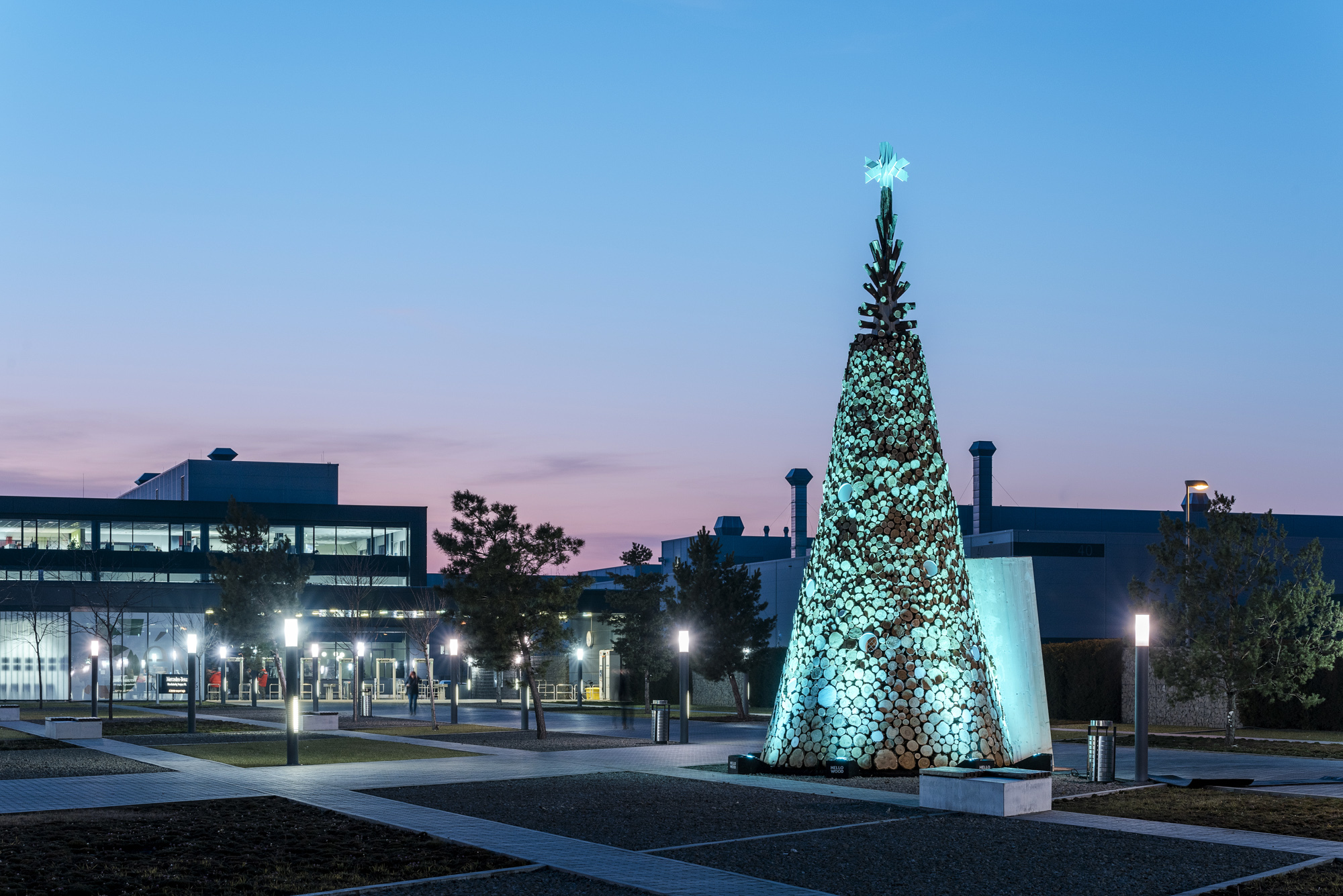 Gallery of Hello Wood Builds 5 Wooden Christmas Trees in Cities ...