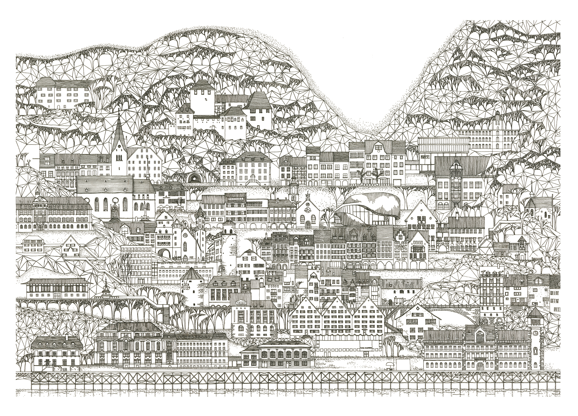 Gallery of These Delicate Illustrations Turn Images of Urban Density ...