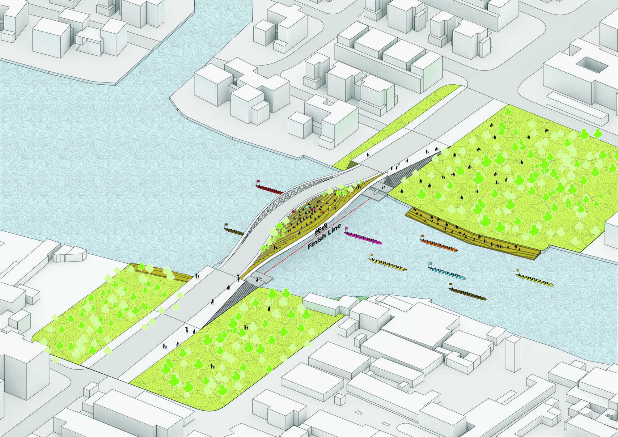 Gallery of MVRDV Reveals Design For Dawn Bridge, A 80m-Long Dual Use ...