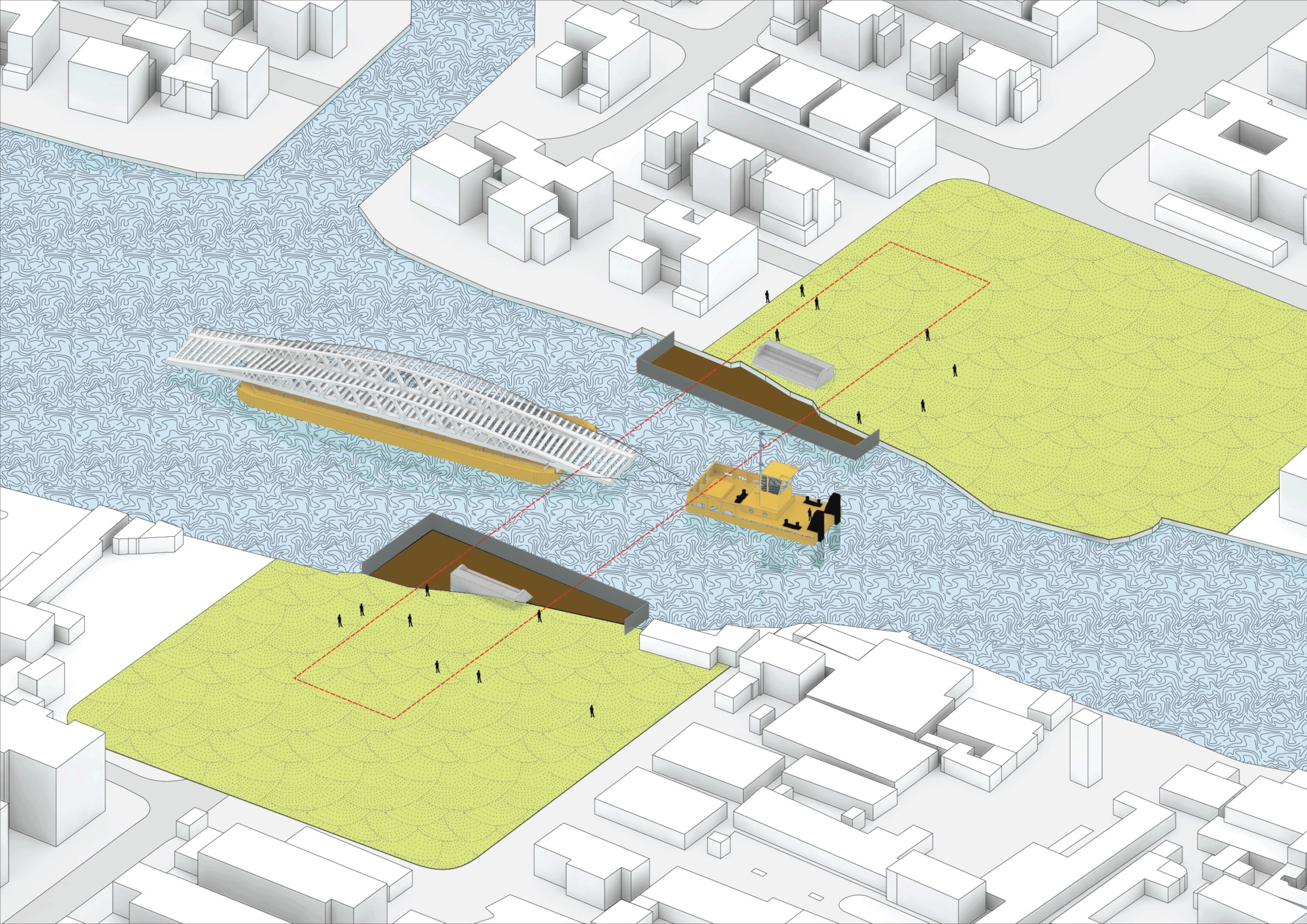 Gallery of MVRDV Reveals Design For Dawn Bridge, A 80m-Long Dual Use ...