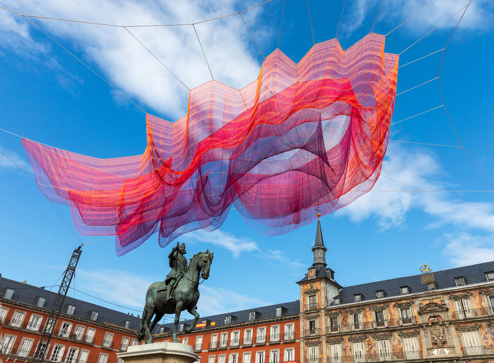 Gallery of Janet Echelman Suspends Time-Inspired Net Sculpture Over ...