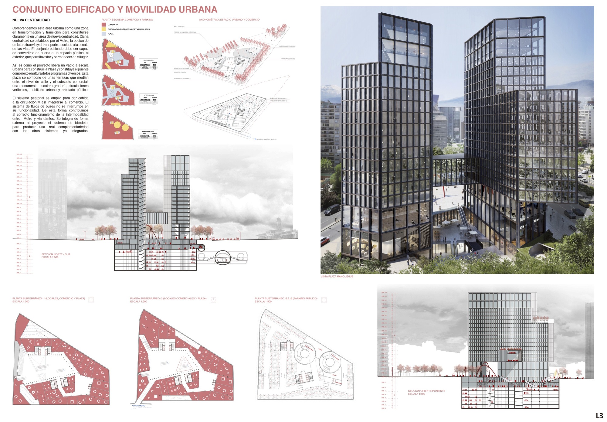 Galería de Prieto Schaffer Arquitectos + OAB finalistas del concurso Puerta Las Condes con ...