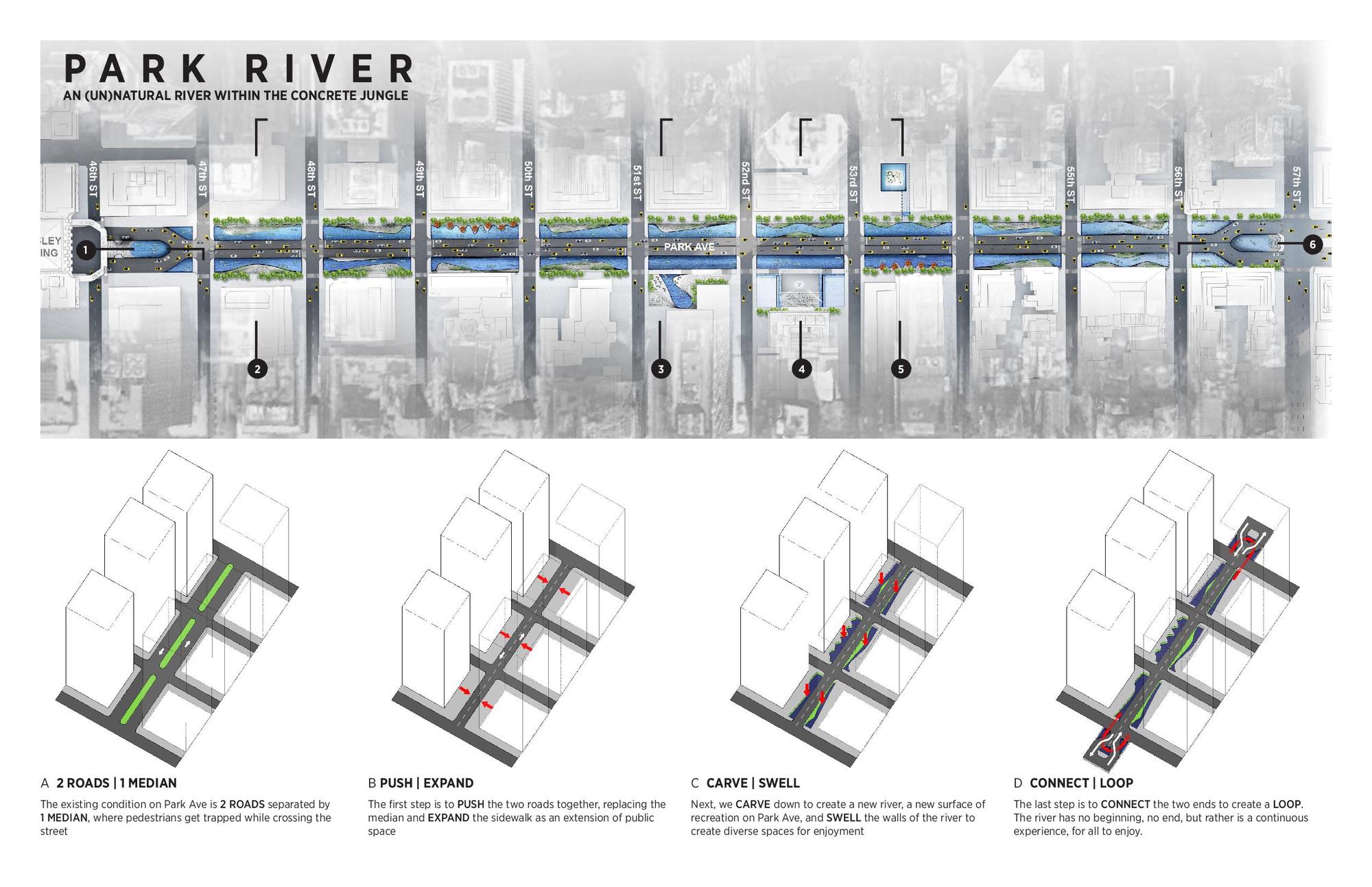 Gallery of Raised Walkways and Looping Rivers Triumph in Park Avenue ...