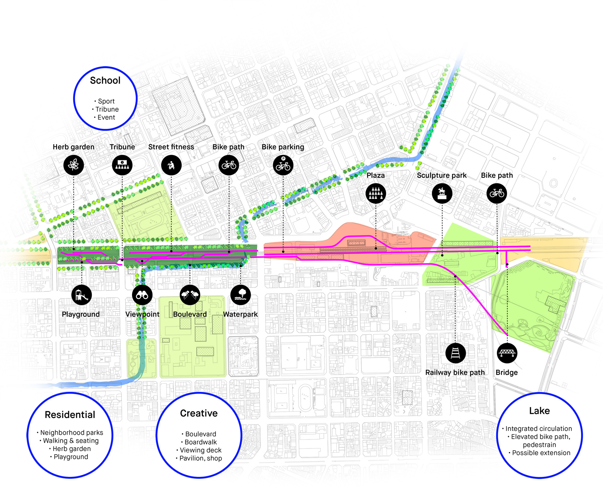 Gallery of Mecanoo Designs Mile-Long Green Corridor Along Former ...