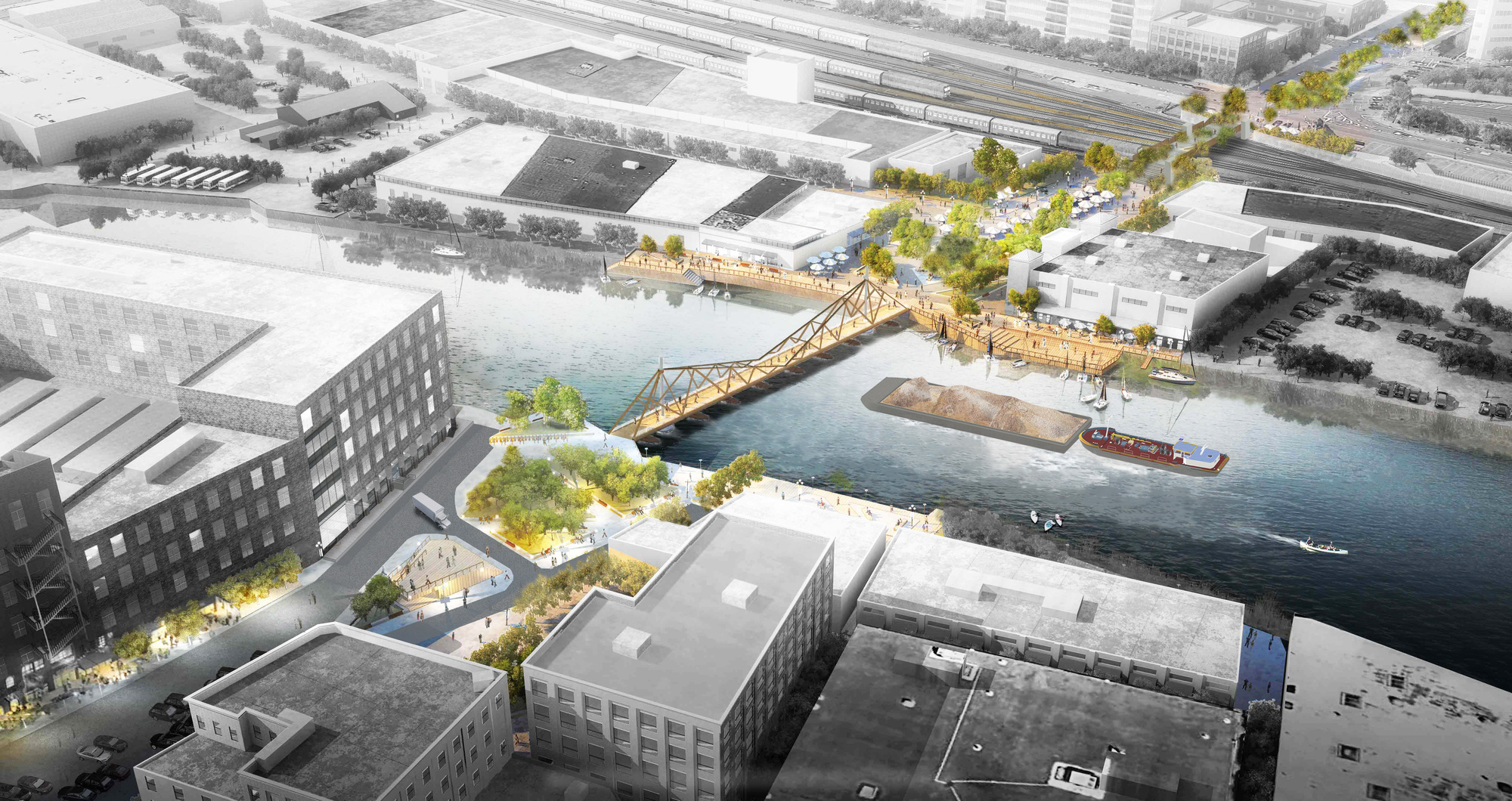 Gallery of A Floating Timber Bridge Could Connect Greenpoint, Brooklyn ...