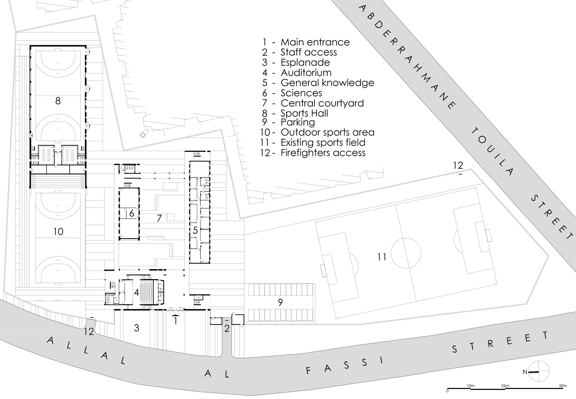 Gallery of Wall of Knowledge Middle School / Tarik Zoubdi Architect ...