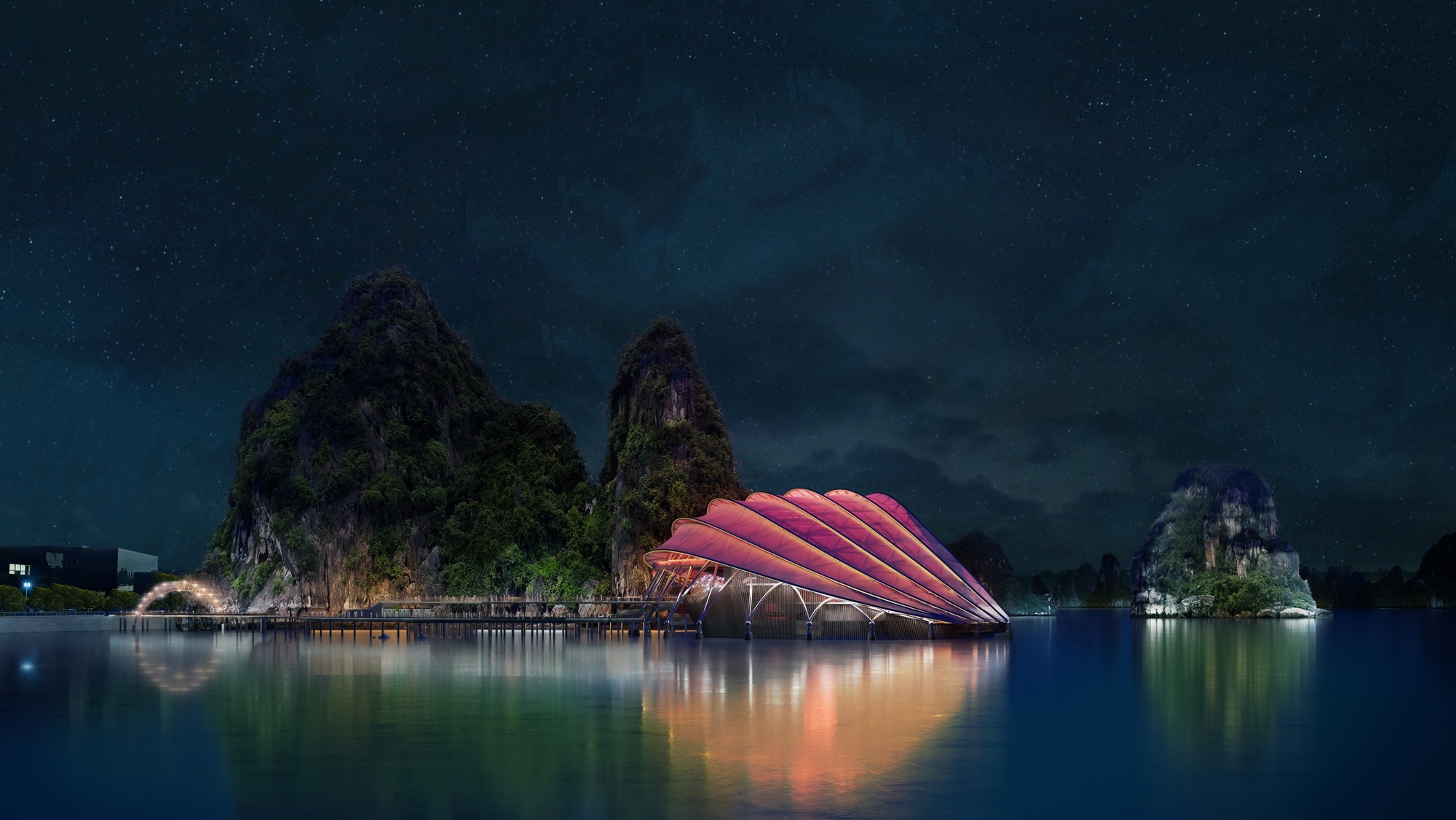 Gallery of Dragons, Rocks, and Sails Inspire Sceno Light's Floating ...