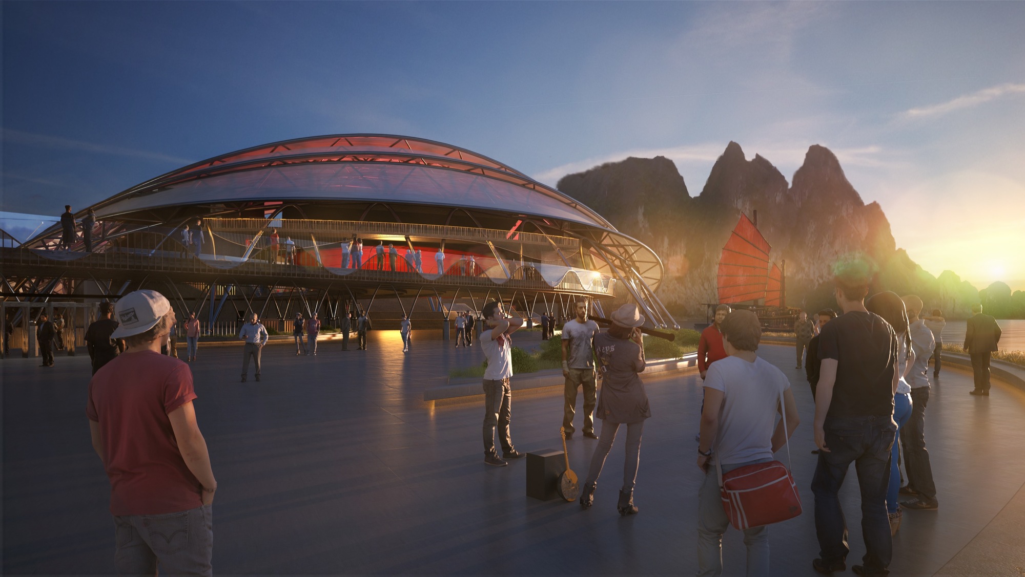 Gallery of Dragons, Rocks, and Sails Inspire Sceno Light's Floating ...