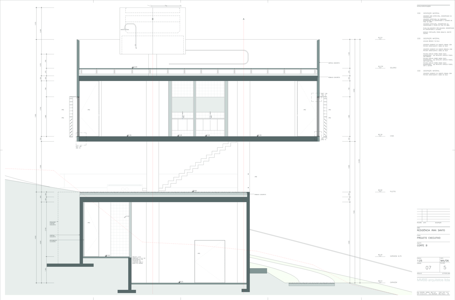 Galería de Casas brasileñas de hormigón: 20 proyectos en planta y corte ...