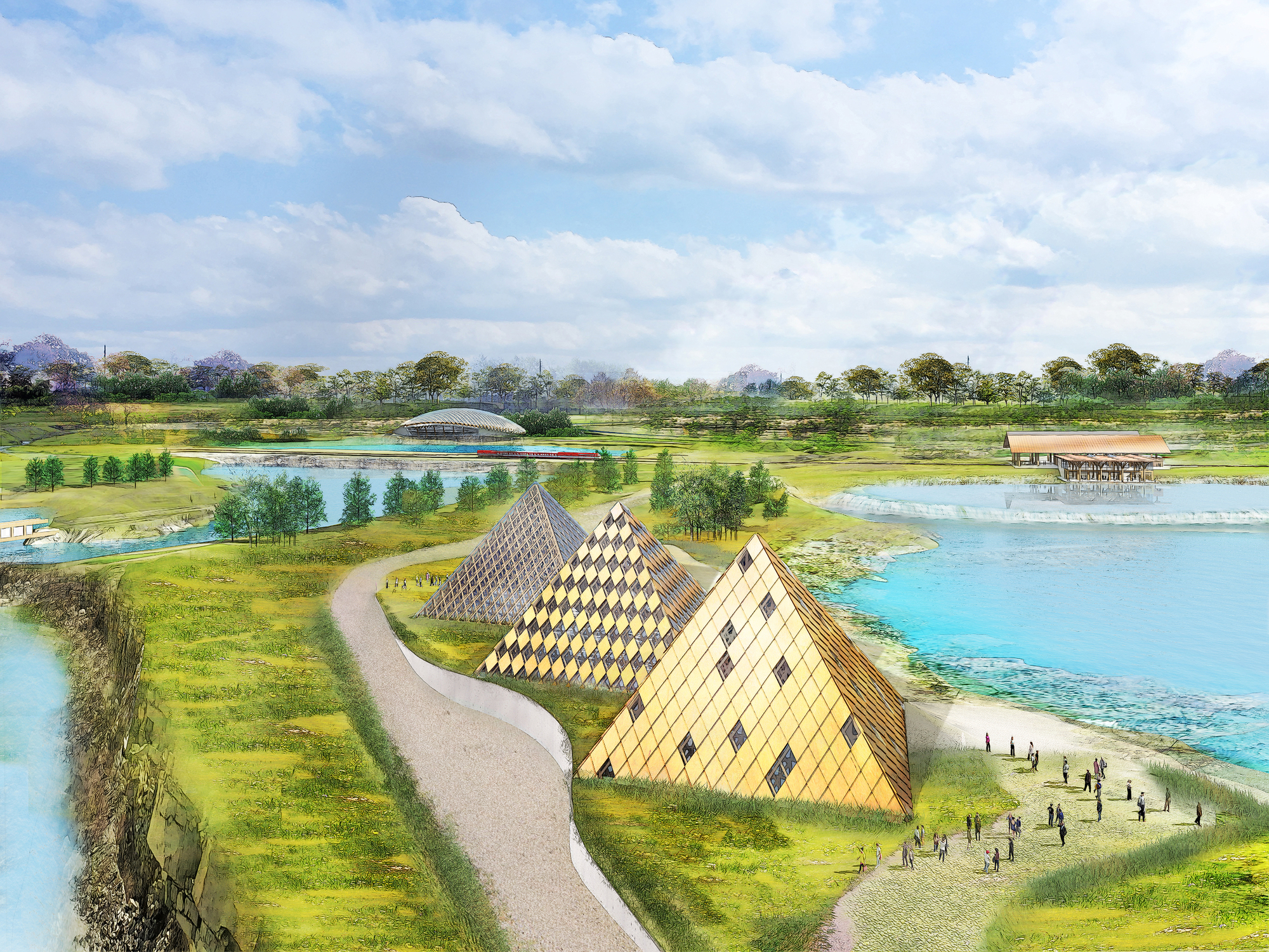 Gallery of Shigeru Ban Designs Triad of Timber Pyramids for Kentucky ...