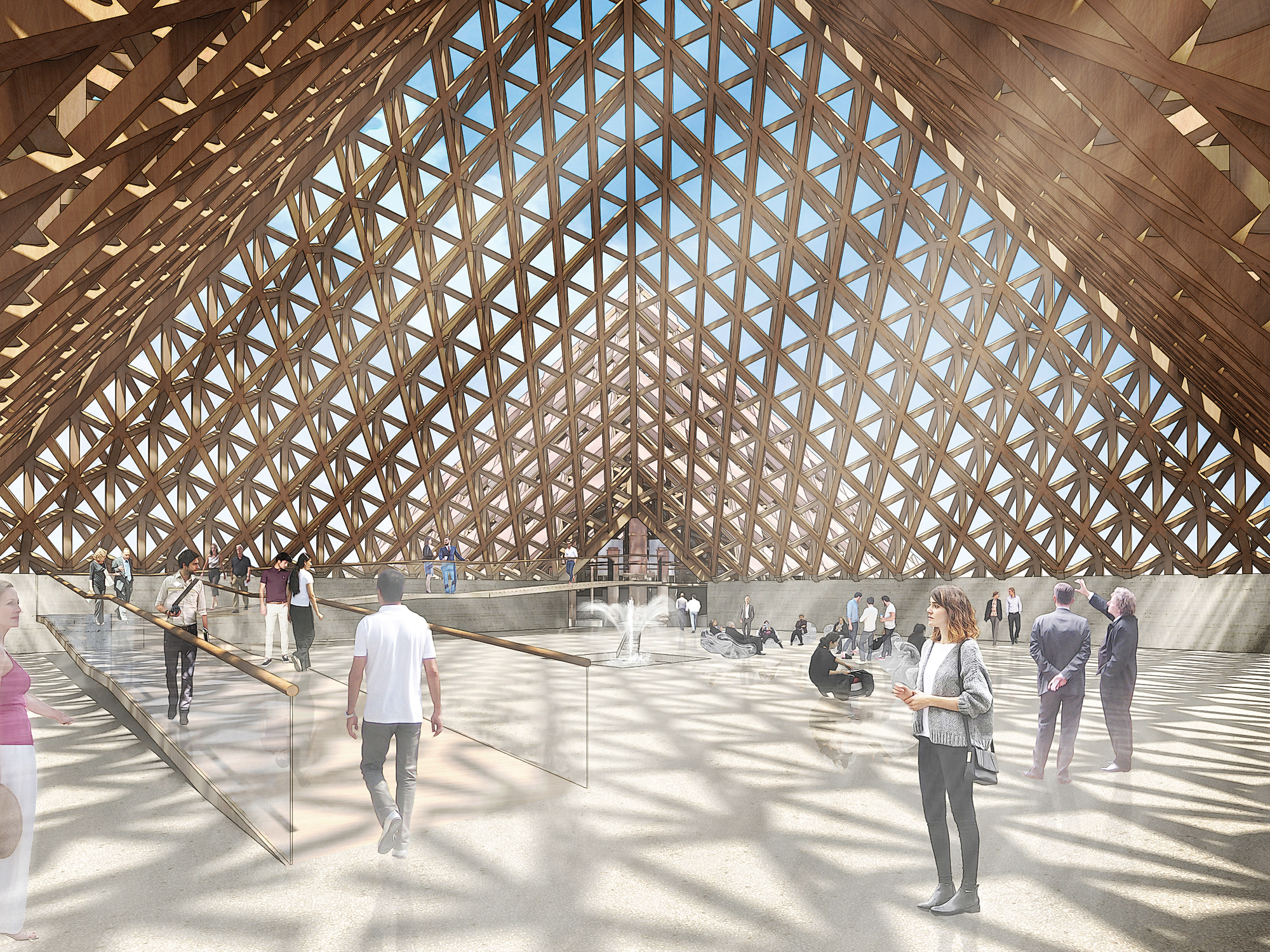 Gallery of Shigeru Ban Designs Triad of Timber Pyramids for Kentucky ...