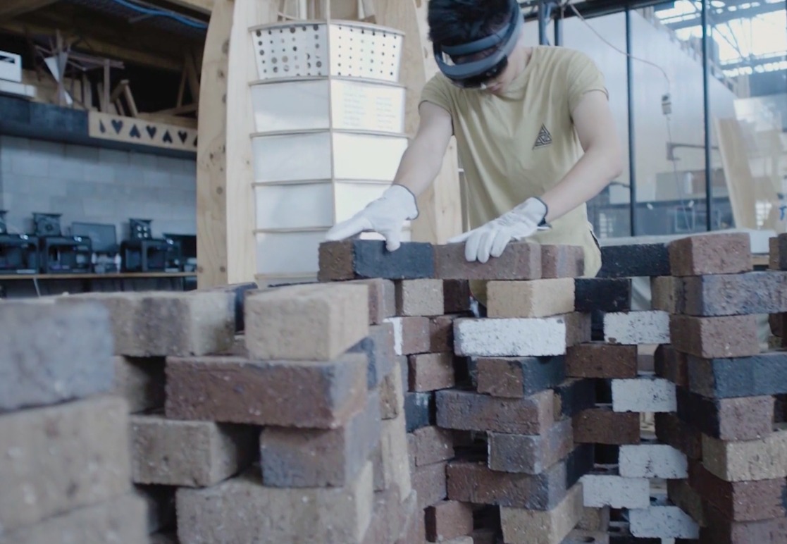 Gallery of This is How a Complex Brick Wall is Built Using Augmented ...
