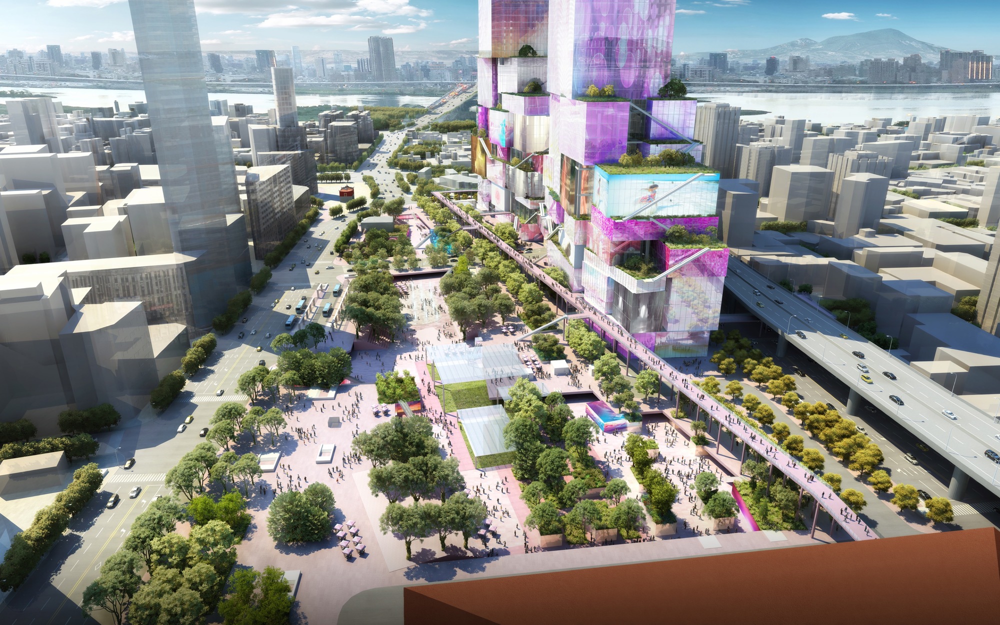 Gallery of MVRDV Designs a Dual Tower Scheme with Interactive Facades ...