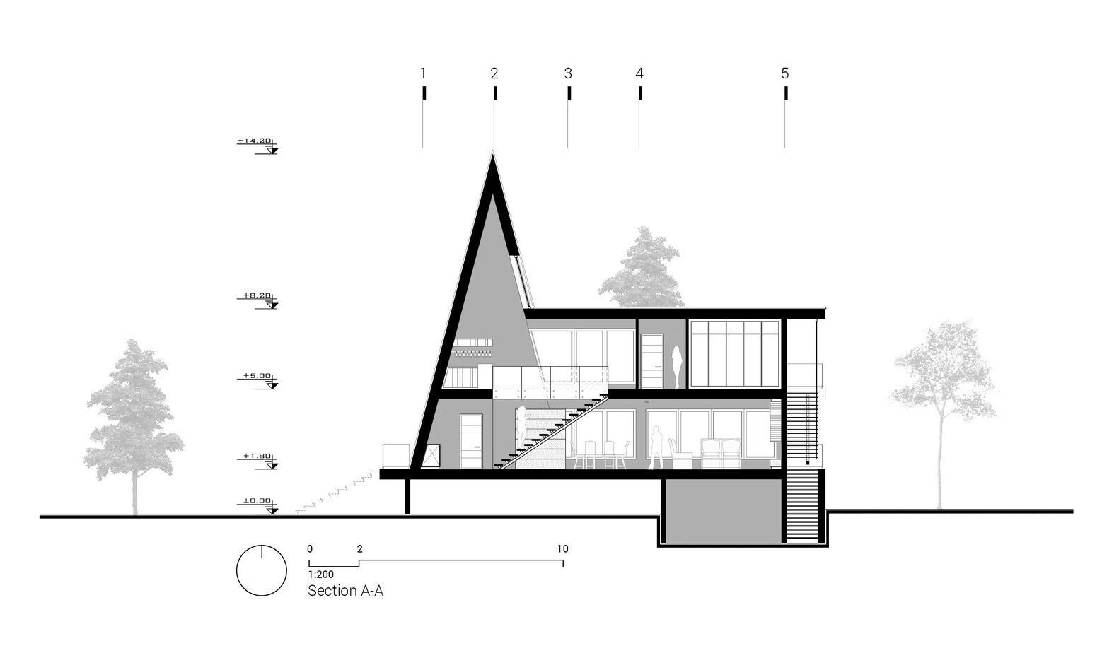 Gallery of 13 Houses with Pitched Roofs and their Sections - 24