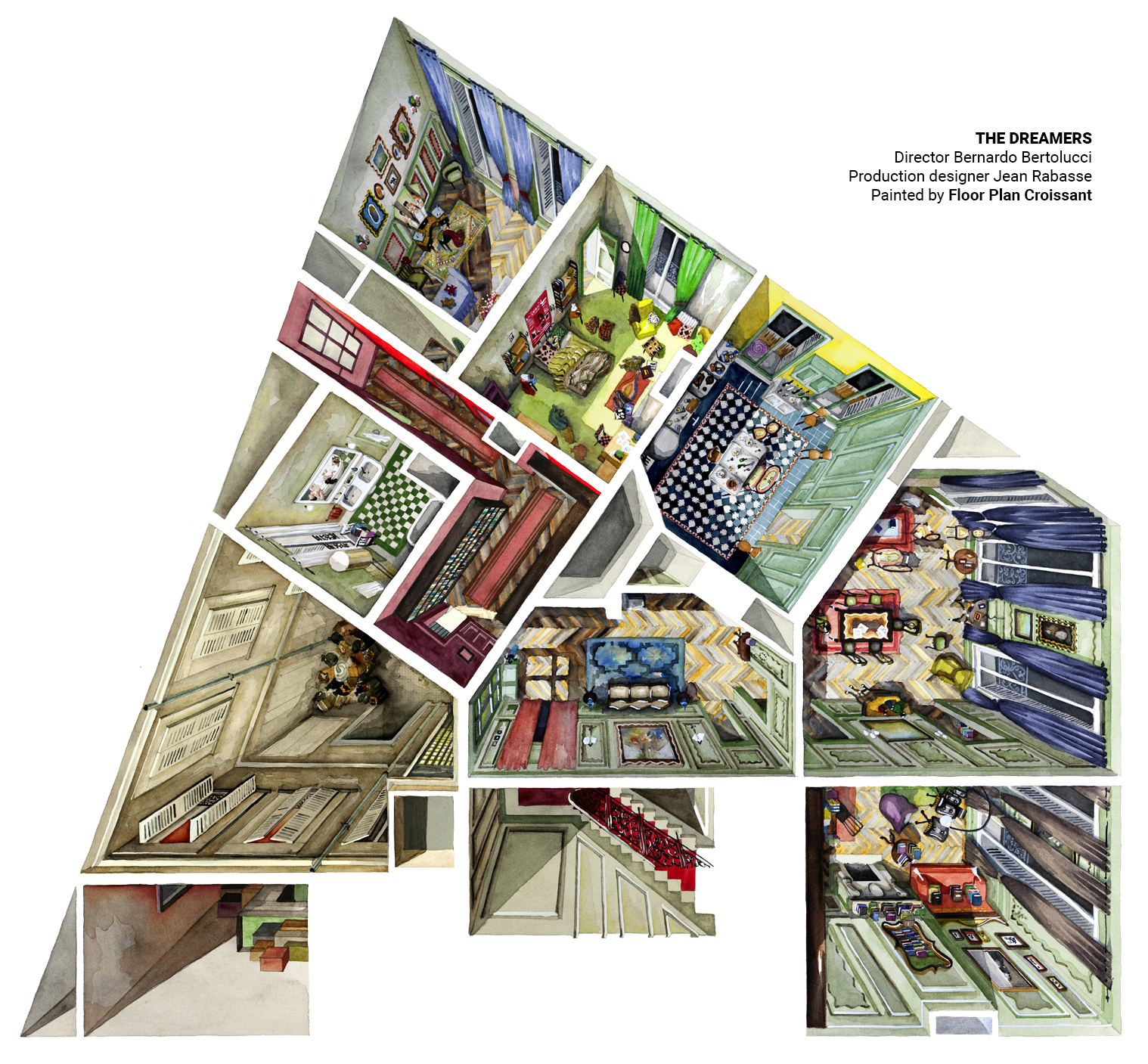 Gallery of Illustrated Movie Set Plans from 'Parasites', 'Pain & Glory ...
