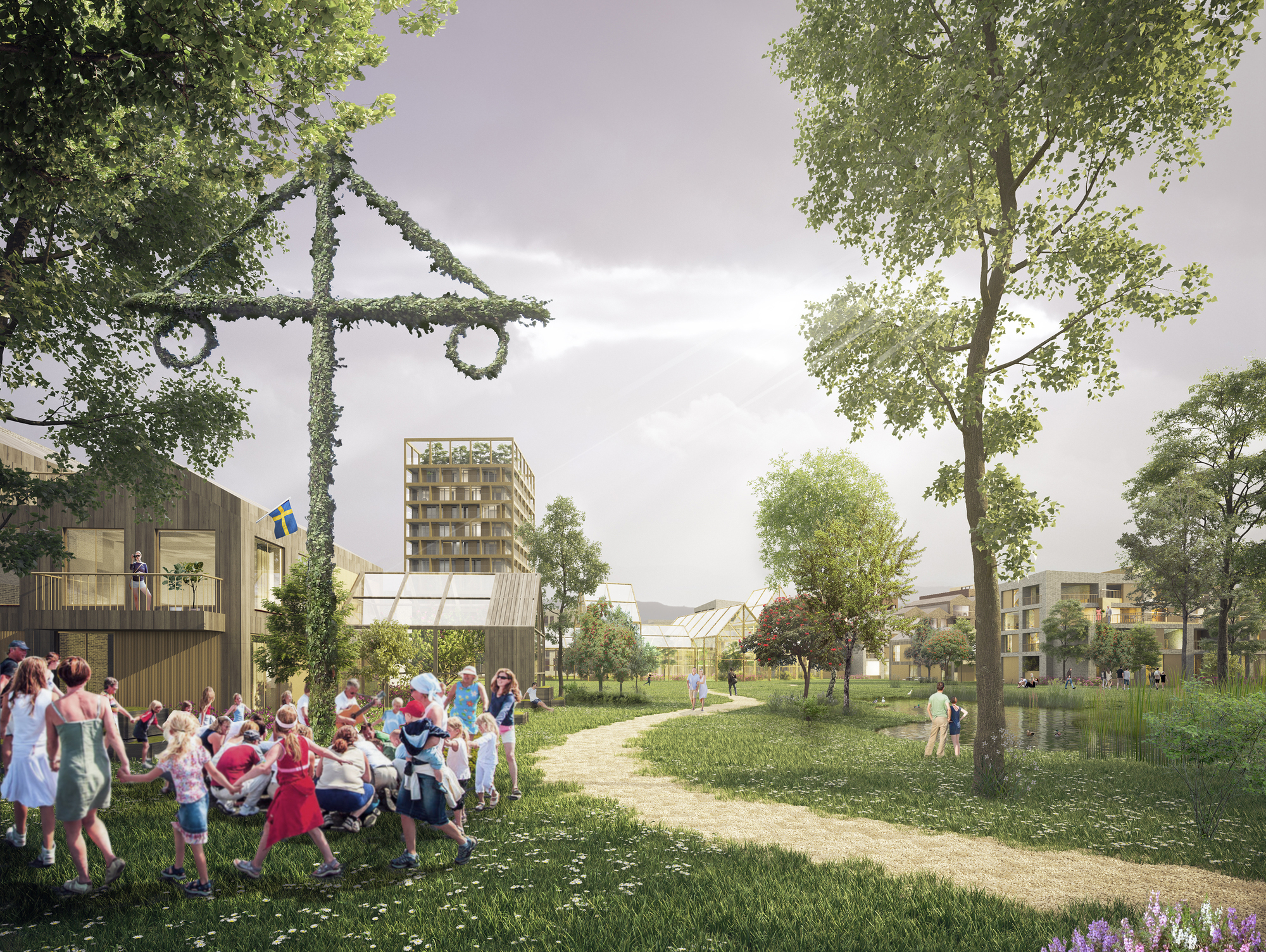Henning Larsen Reimagines the Garden City Model in Sweden | ArchDaily