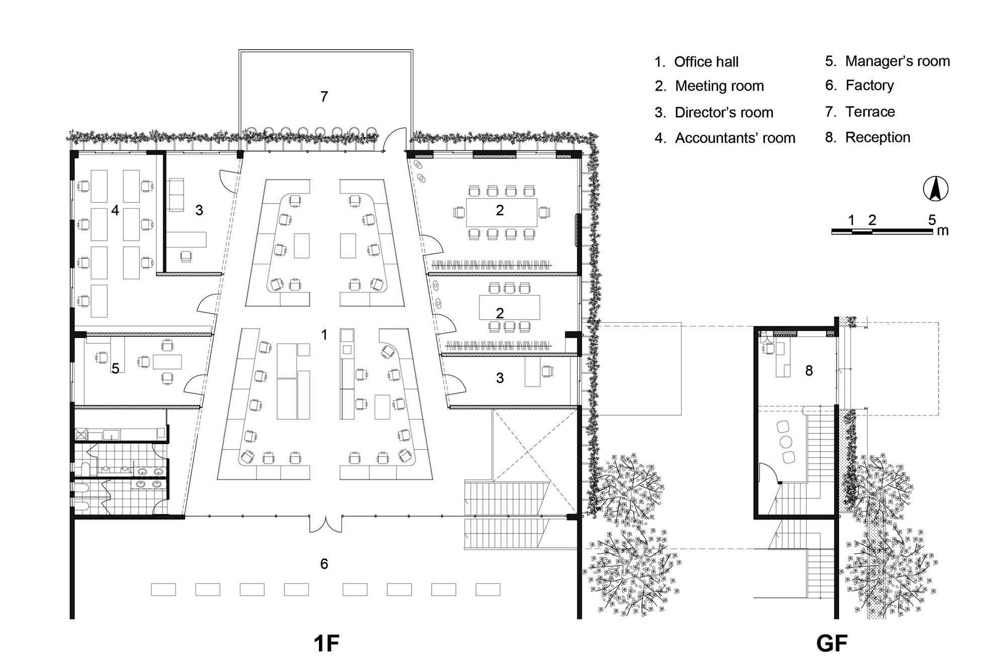 Gallery of Offices and Workplaces: Examples in Plan - 84